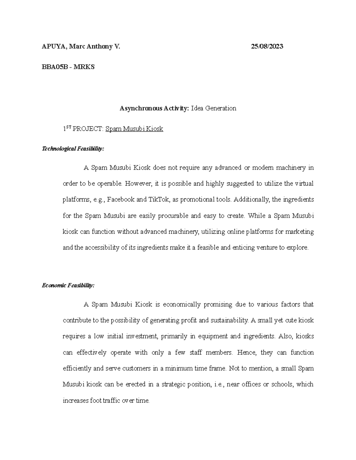 Async MRKS - Apuya aug28 - APUYA, Marc Anthony V. 25/08/ BBA05B - MRKS ...