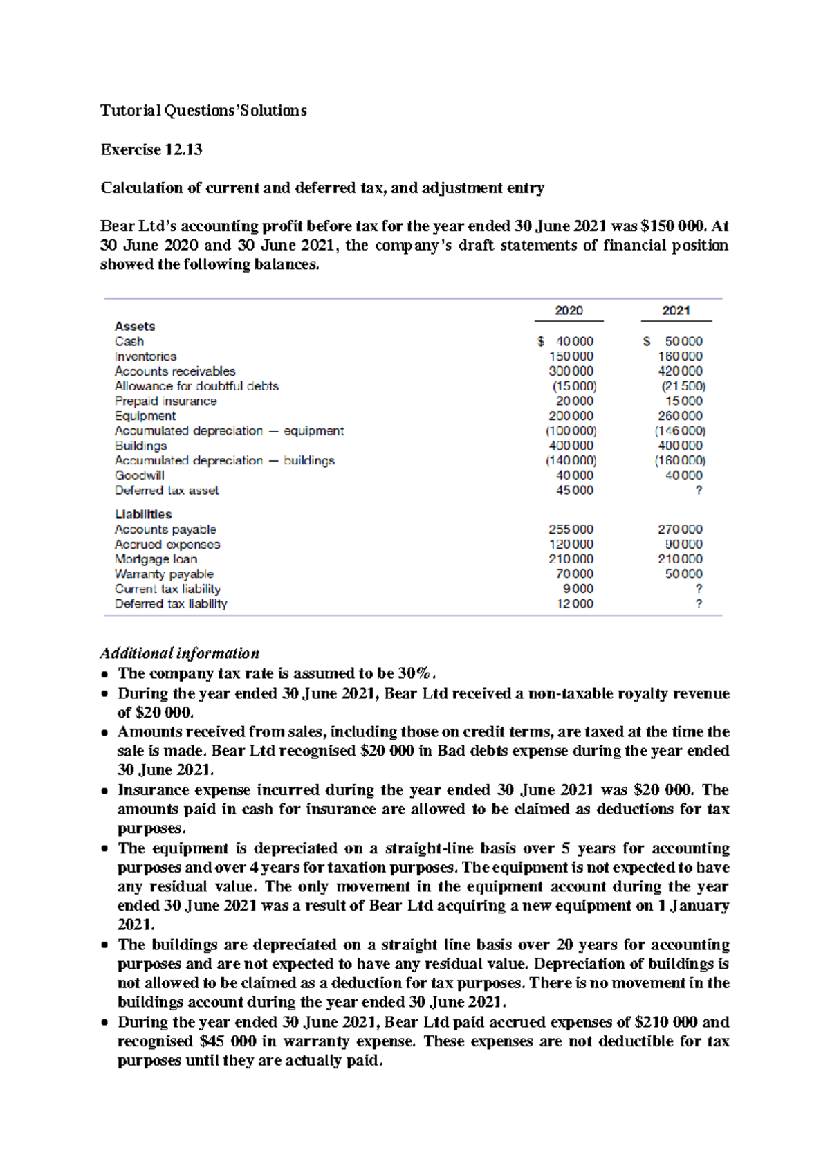 Tutorial Questions Solutions - Topic 2 - Tutorial Questions’Solutions ...