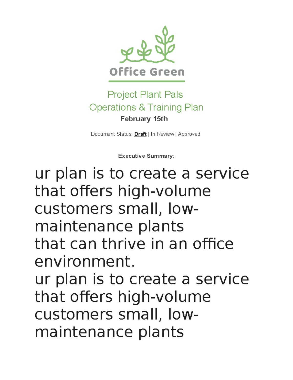 Activity-Template -Project-charter - Project Plant Pals Operations ...