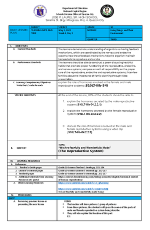 Cookery 9 DLL Q4 - module - 9 TLE COOKERY 9 DAILY LESSON LOG School ...