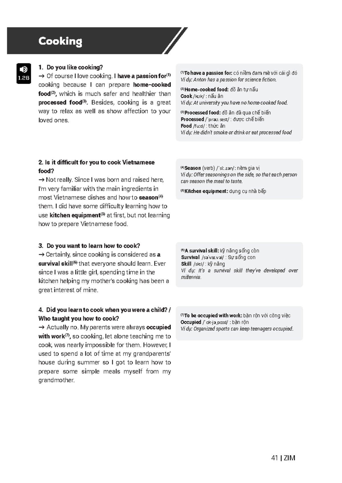 Cooking Water Perfume PART 1 - Cooking 1. Do you like cooking? → Of ...