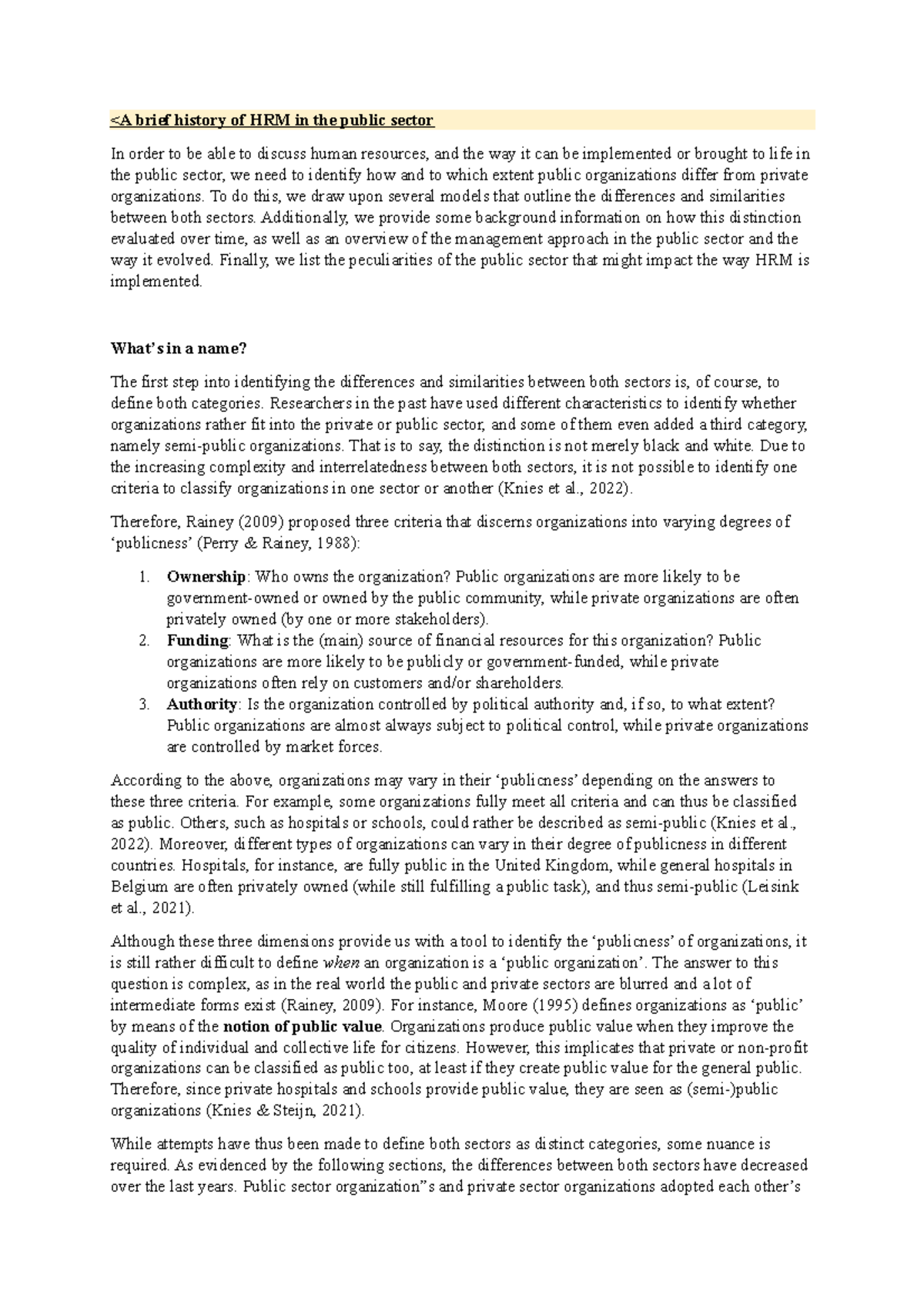 Chapter. A brief history of HRM in the public sector