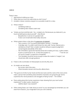 Notes - class assignment - Introduction slides/ video The three points ...