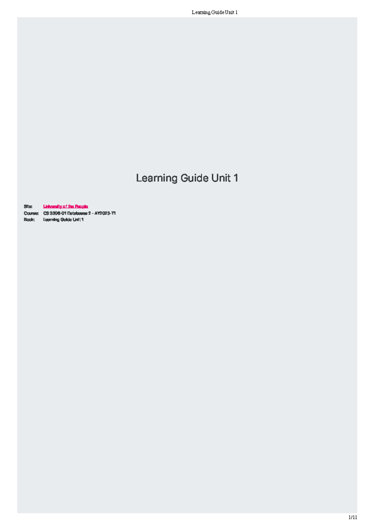 Learning Guide Unit 1 Copy Lear Ning Guide Unit 1 Site University Of The People Course Cs 