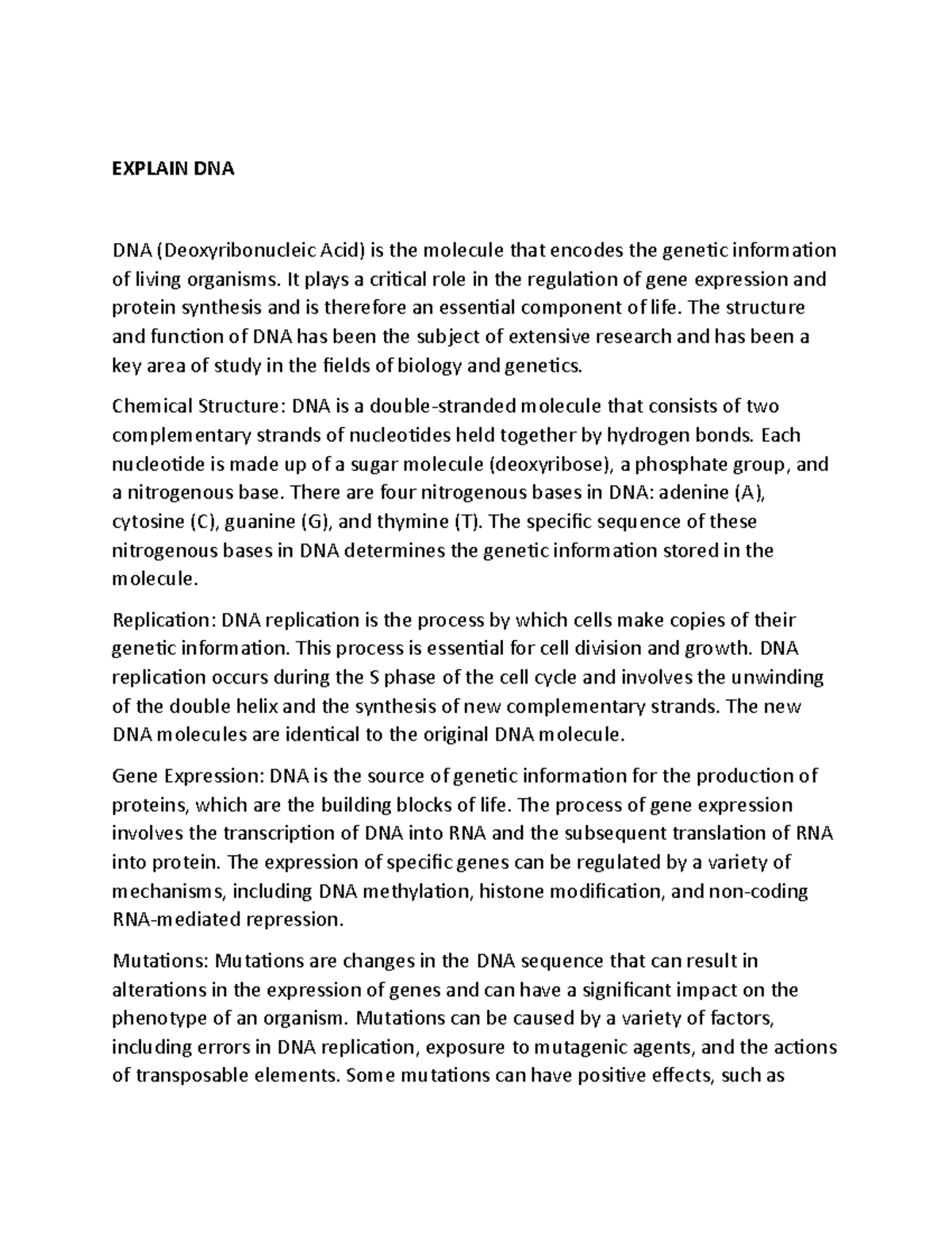 Explain DNA - detail expalinantion of DNA - EXPLAIN DNA DNA ...