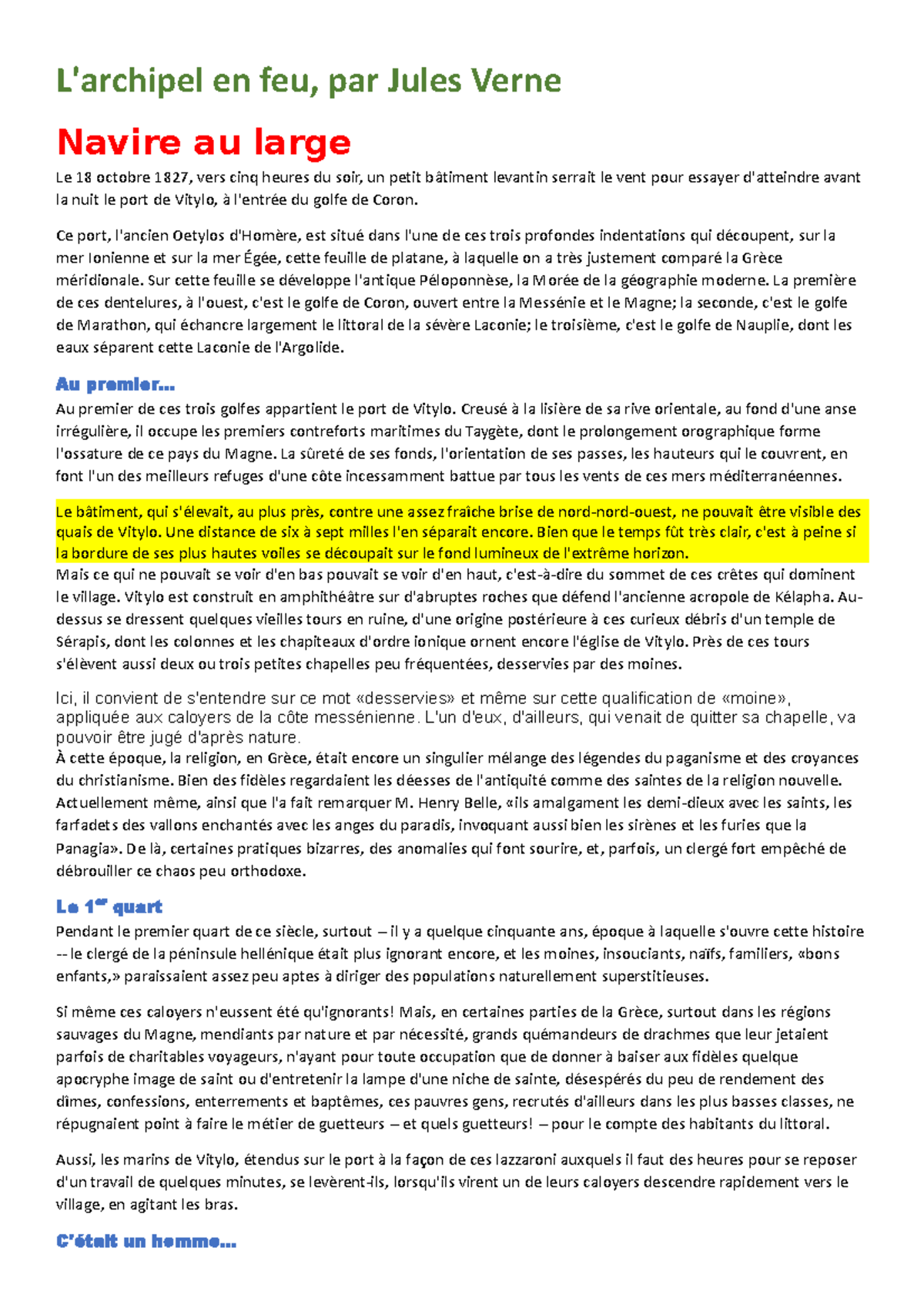 Activité 1 - q1 - APAGNAN - L'archipel en feu, par Jules Verne Navire ...