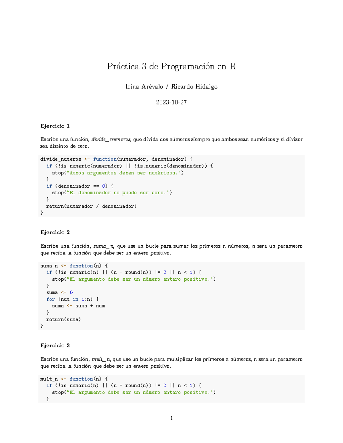 Solución Practica 3 - ejercicios algebra - Práctica 3 de Programación en R Irina Arévalo ...