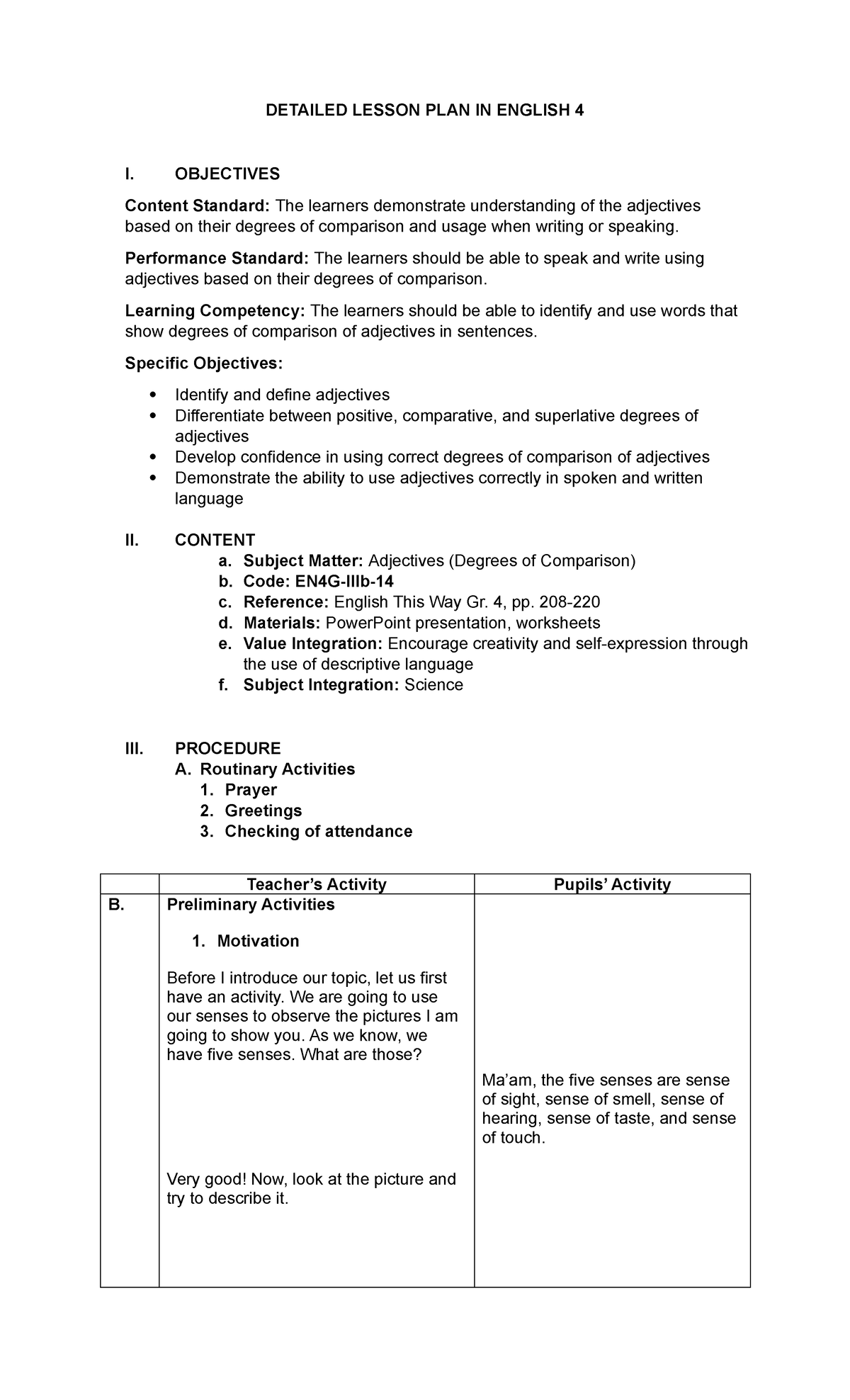 DLP IN FLCT - A sample detailed lesson plan in Facilitating Learner Centered Teaching - DETAILED ...