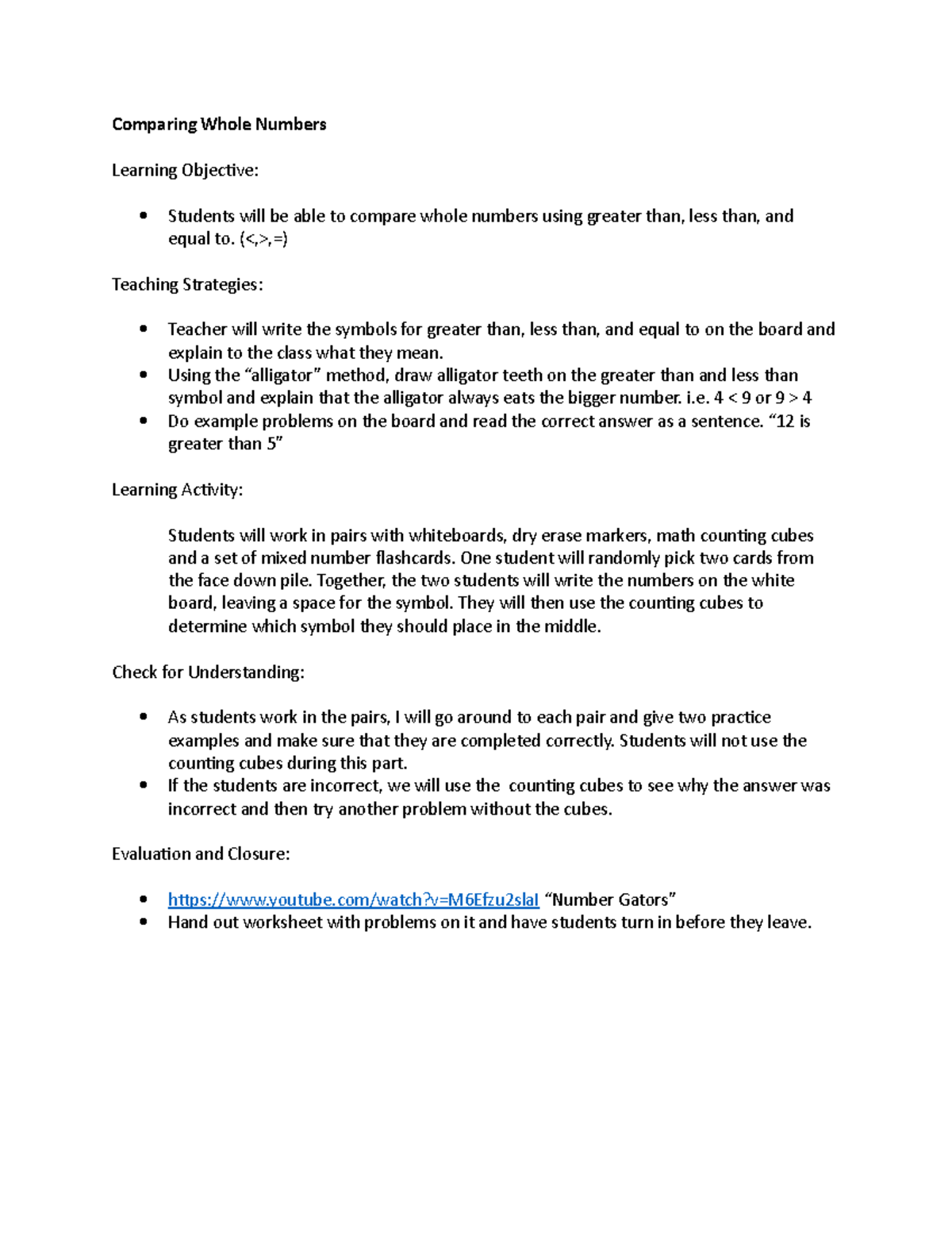 Comparing Whole Numbers - Comparing Whole Numbers Learning Objective ...