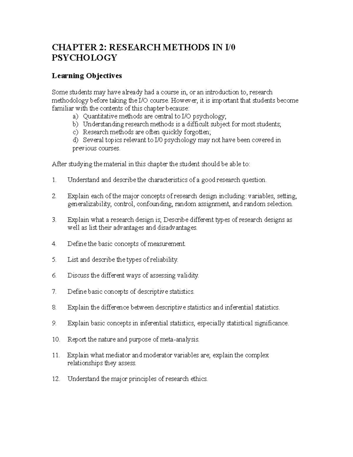 Chapter 2 ( Spector) notes with practice questions - CHAPTER 2 ...