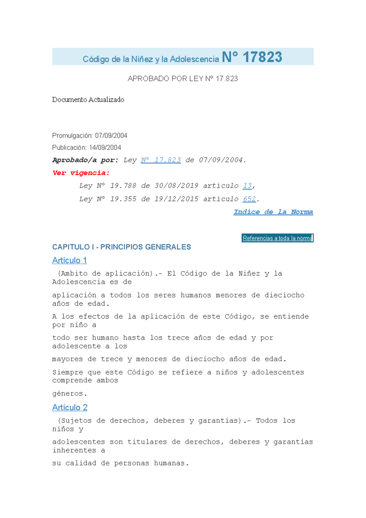 Código de la Niñez y la Adolescencia actualizado - Código de la Niñez y ...