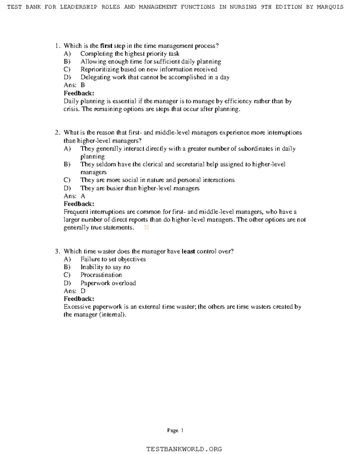 Ch9 multiple choice study questions - N Page 1 Which is the first step ...