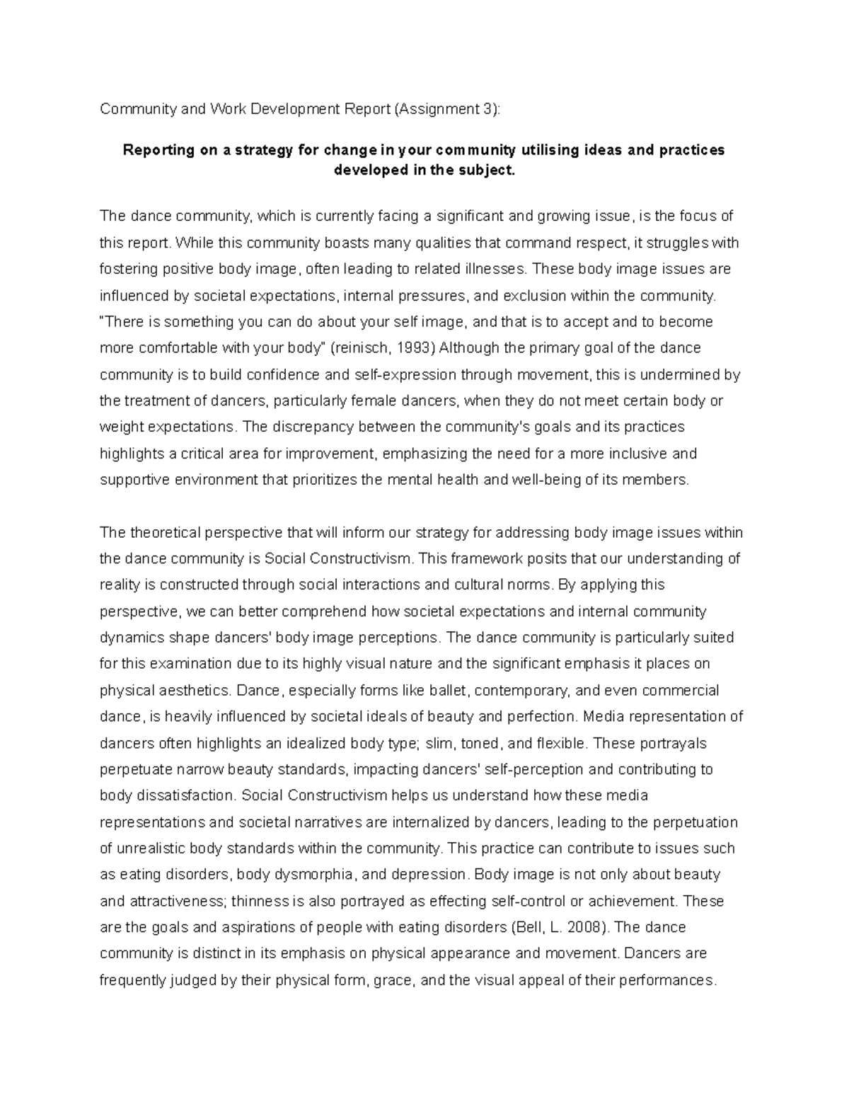 CD report - Community and Work Development Report (Assignment 3 ...