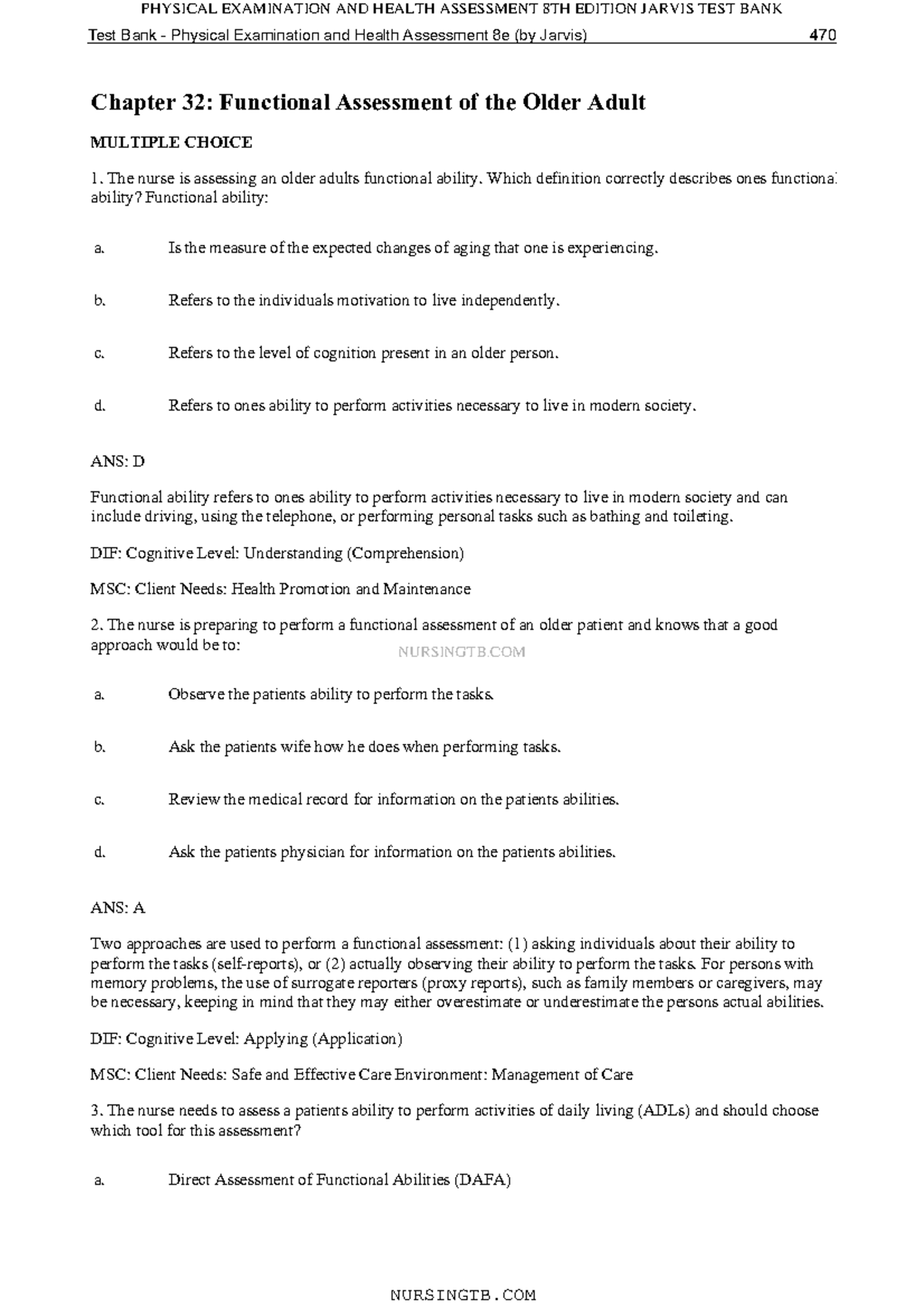 TB-Chapter 32 Functional Assessment of the Older Adult - NURSINGTB ...
