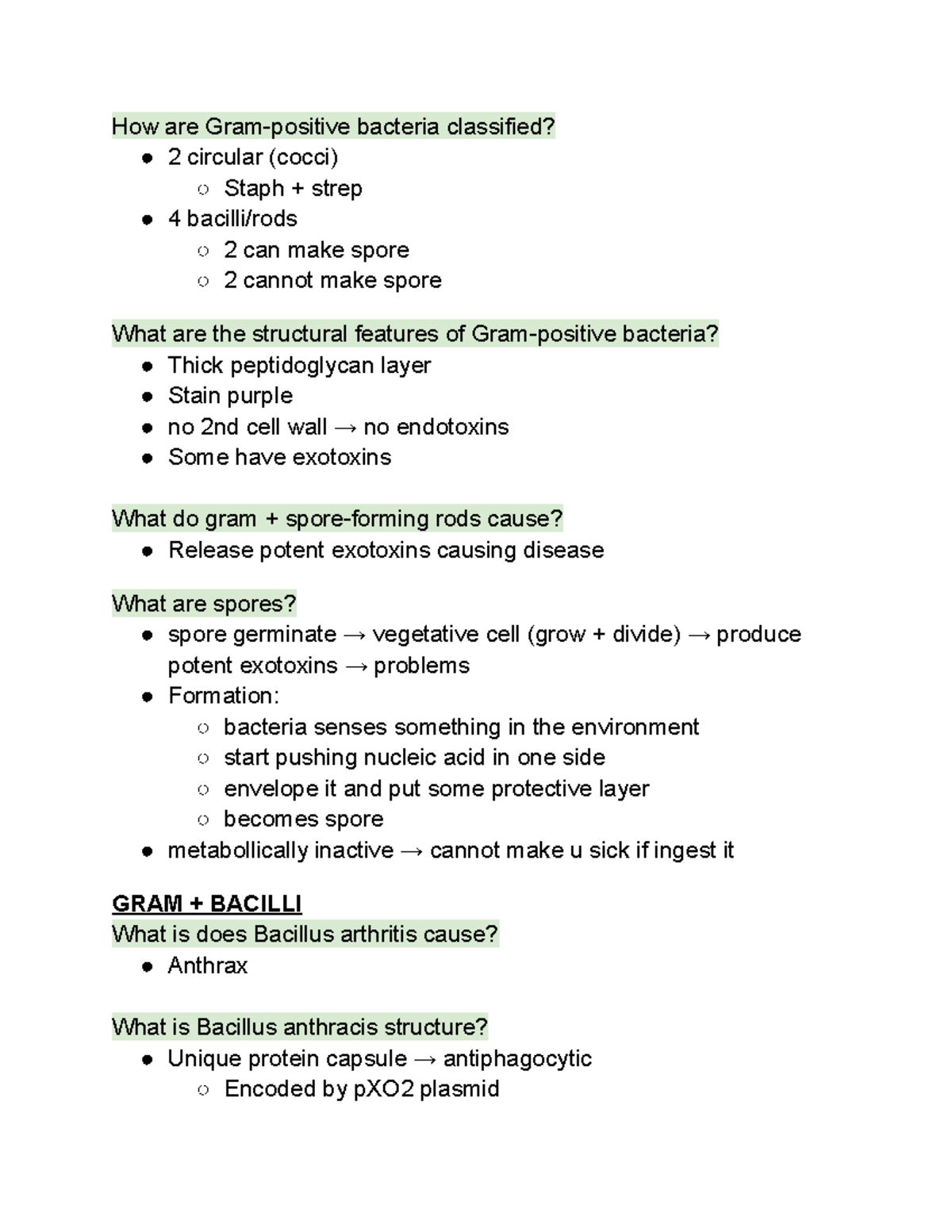 Notes on Bacilli - How are Gram-positive bacteria classified? 2 ...