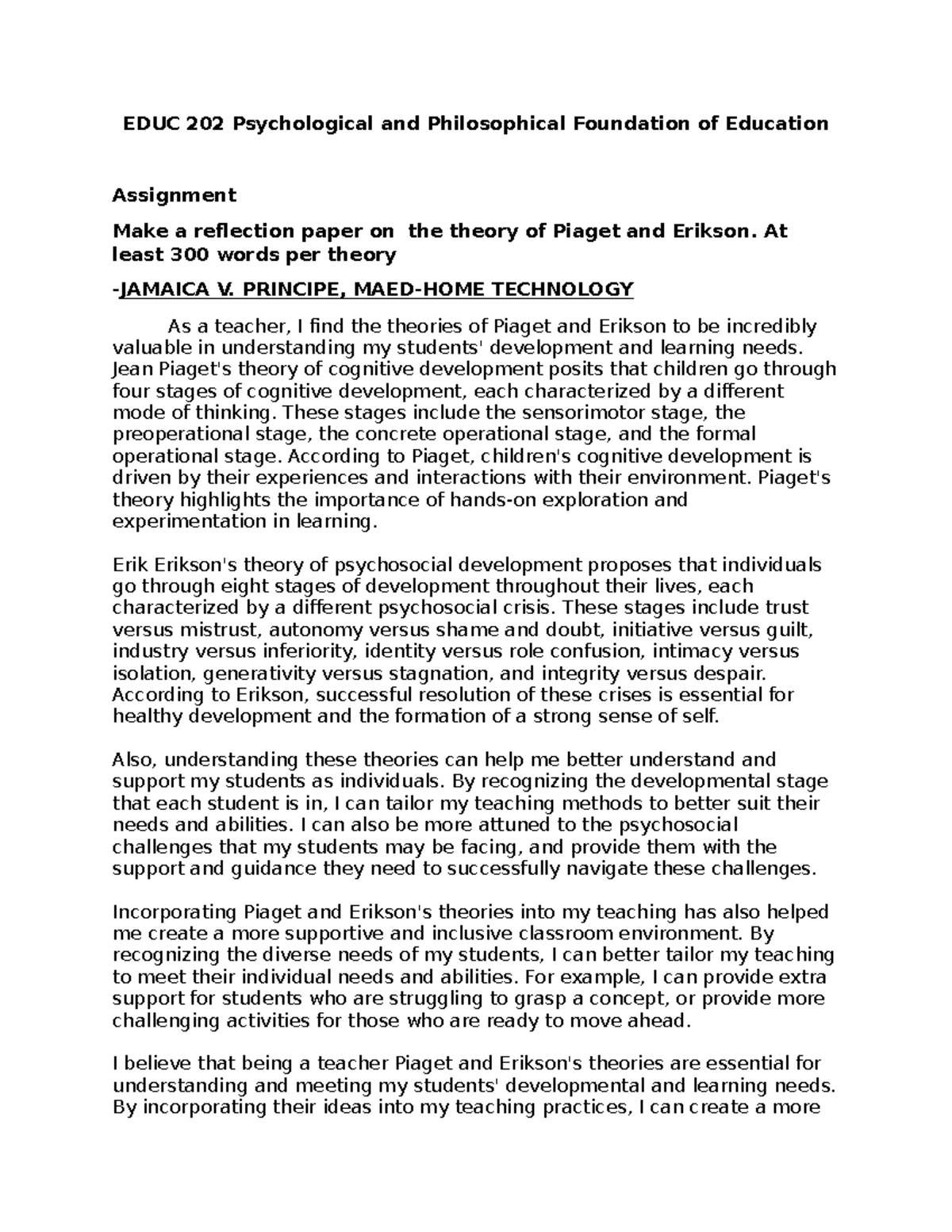 EDUC 202 Psychological and Philosophical Foundation of Education - At ...