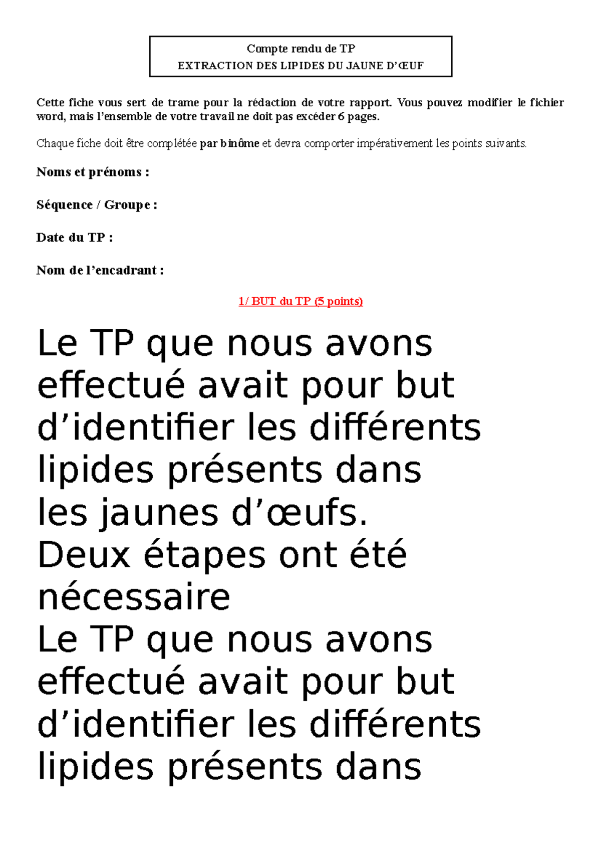 Compte rendu de TP-Lipides - Compte rendu de TP EXTRACTION DES LIPIDES ...