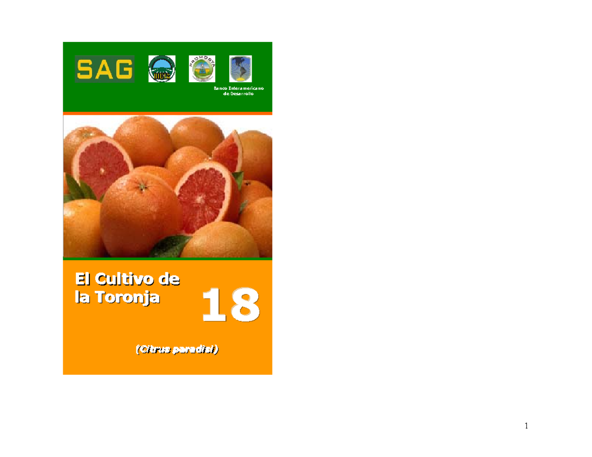 2005 , El cultivo de la toronja, G - 1 1 18 8 8 Banco Interamericano de Desarrollo E E El l l C ...