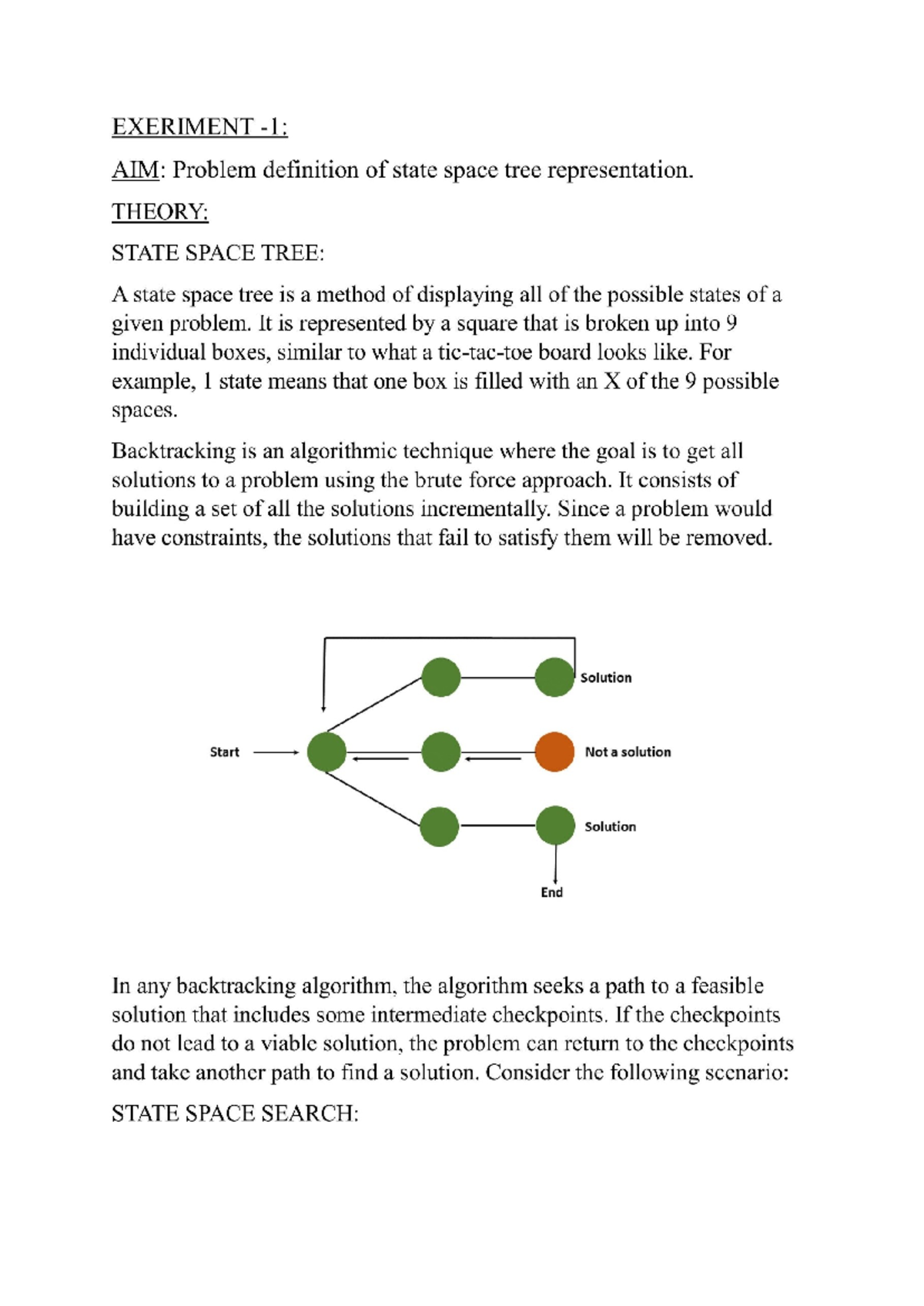 Experiment 1 - AI&DS-1 Mumbai University - CONCLUSION: State space Representation of a tic-tac ...