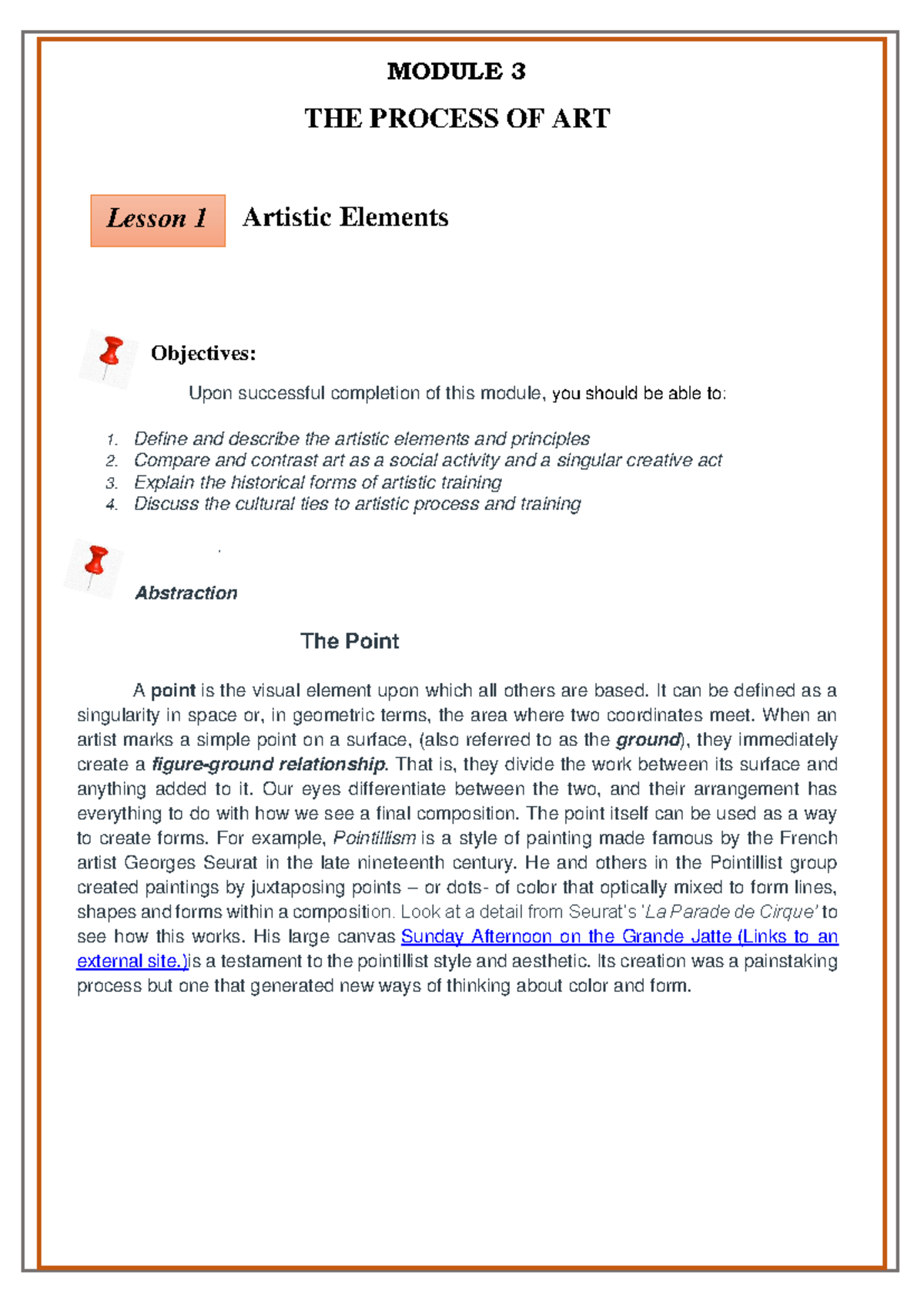 Module 3- With Aplication - MODULE 3 THE PROCESS OF ART Artistic ...