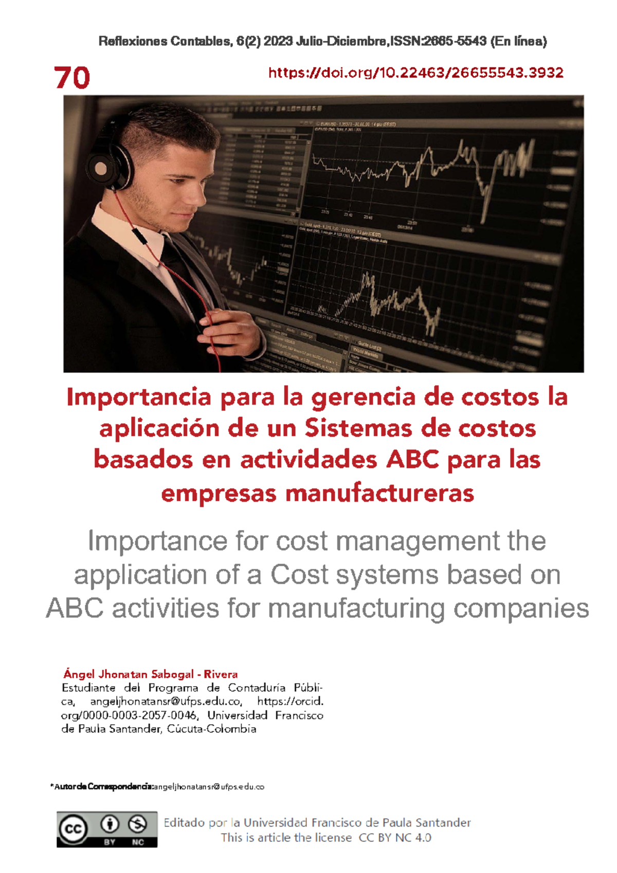 Art+6 - Acerca de los costos ABC y su incidencia en la rentabilidad - 70 doi/10.22463/26655543 ...