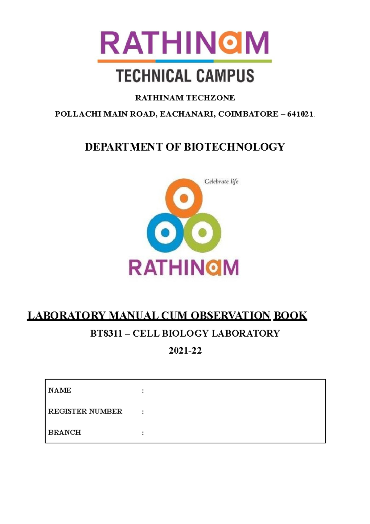 Cell Biology Lab Manual-converted - Strength of Materials - Studocu