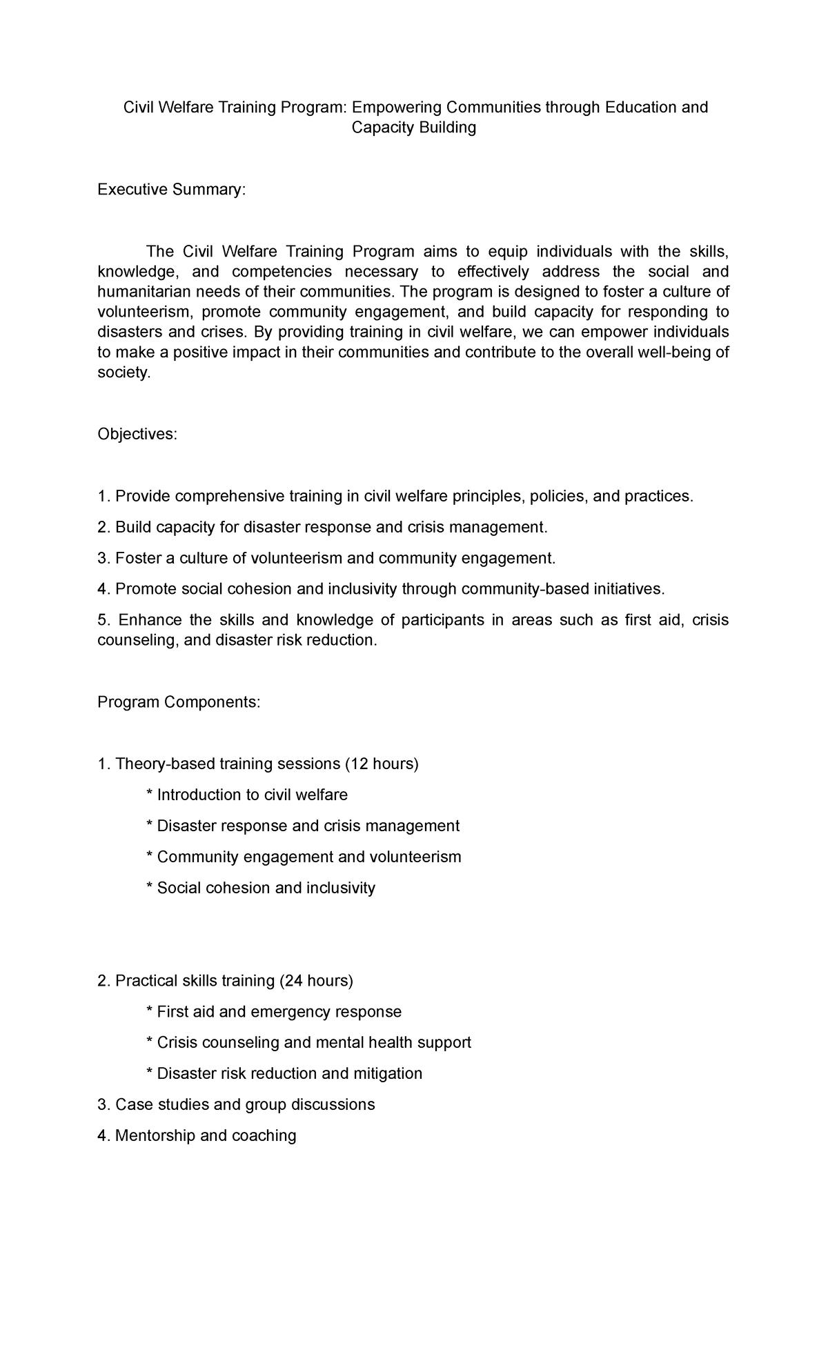 CWTP Proposal - Pontanares - JD - Civil Welfare Training Program ...