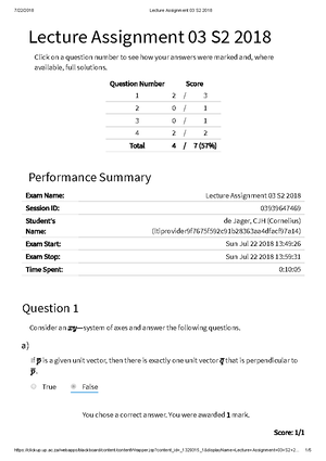 Lecture Assignment 17 S2 2021 - Lecture Assignment 17 S2 2021 Question 1 Consider the following ...