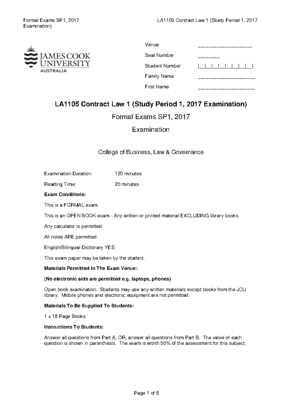 Exam 13 July 2017, questions - Formal Exams SP1, 2017 Examination ...
