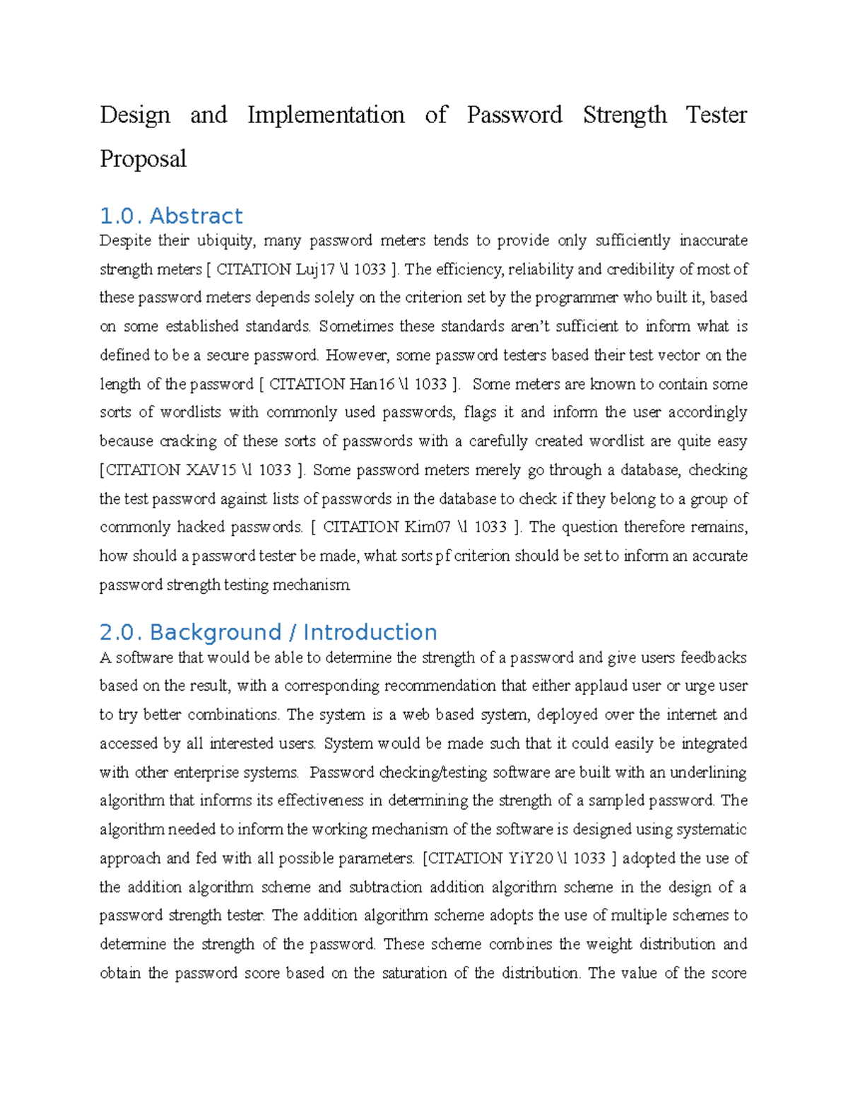 Habila project proposal - Design and Implementation of Password ...