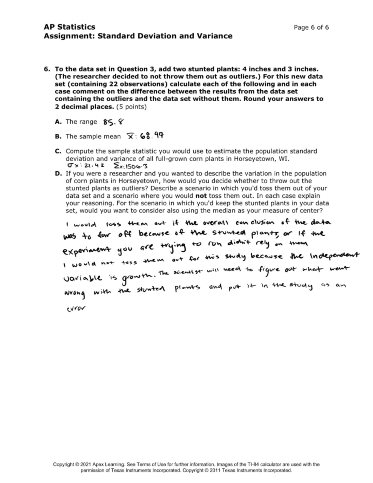A6fe263f-19fa-497d-b416-22a362332 b9c 5 - AP Statistics Page 6 of 6 ...