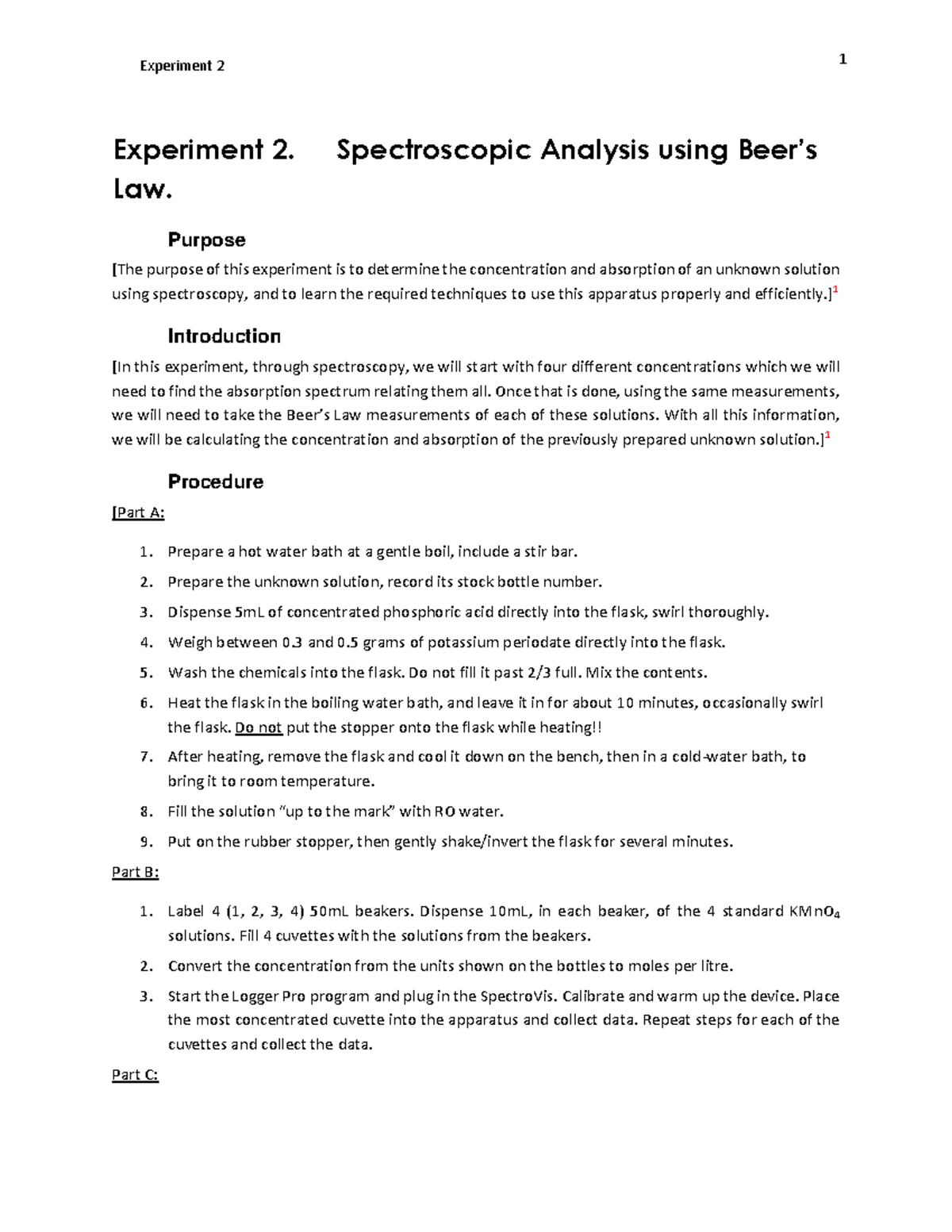 111 Spectroscopic Analysis using Beers Law - Warning: TT: undefined ...