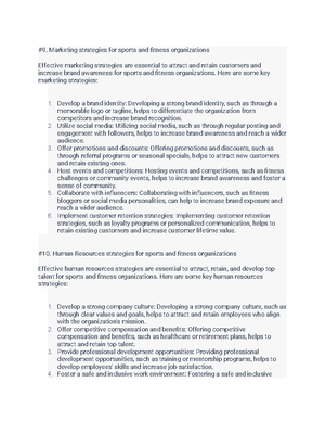 Sport and Fitness Management Strategies 7-8 - #7. Operational ...
