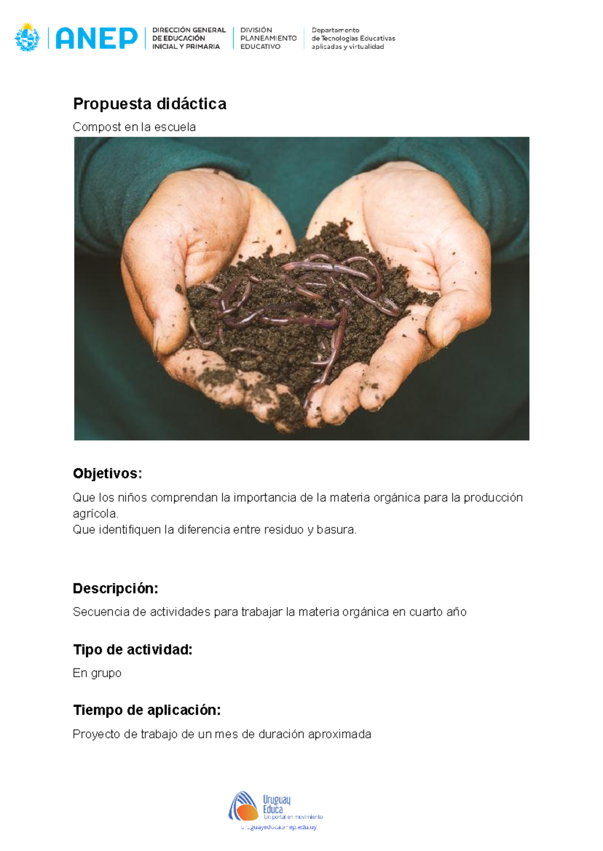Compost en la escuela - ghjk - Propuesta didáctica Compost en la ...