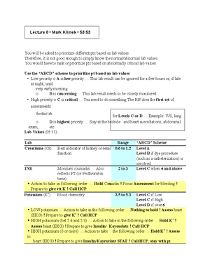 Mark K Lecture 9 - Lecture 9 • Mark Klimek • 56: Platelet and RBC ...