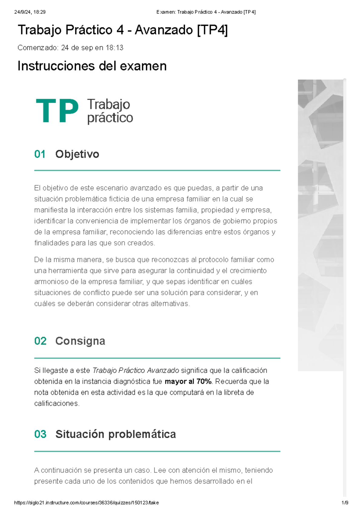 Examen Trabajo Práctico 4 - Avanzado 90% [TP4] - Trabajo Práctico 4 - Avanzado [TP4] Comenzado ...