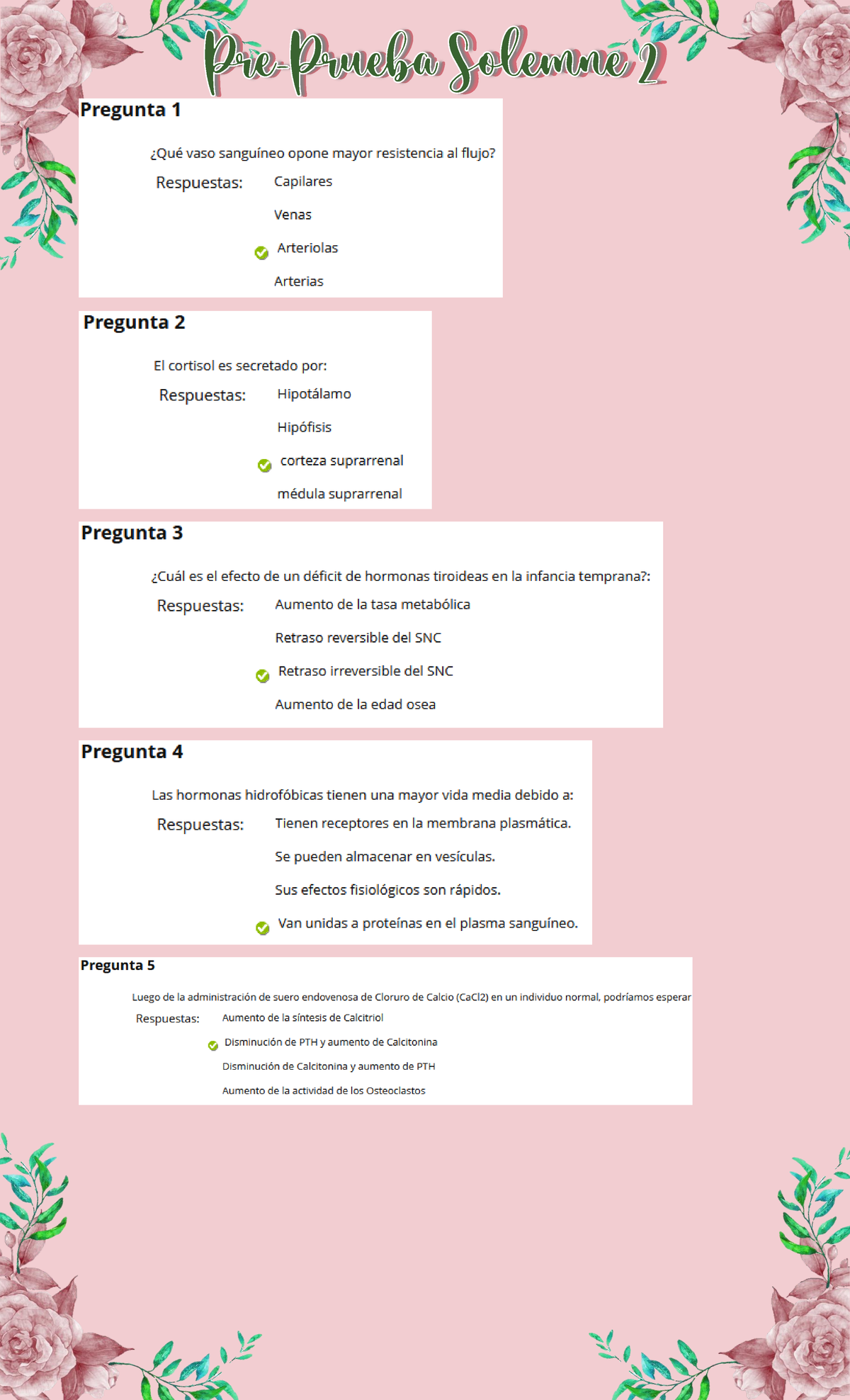 PRE- Prueba Solemne 2 - Fisiología - Pre-Prueba Solemne - Studocu