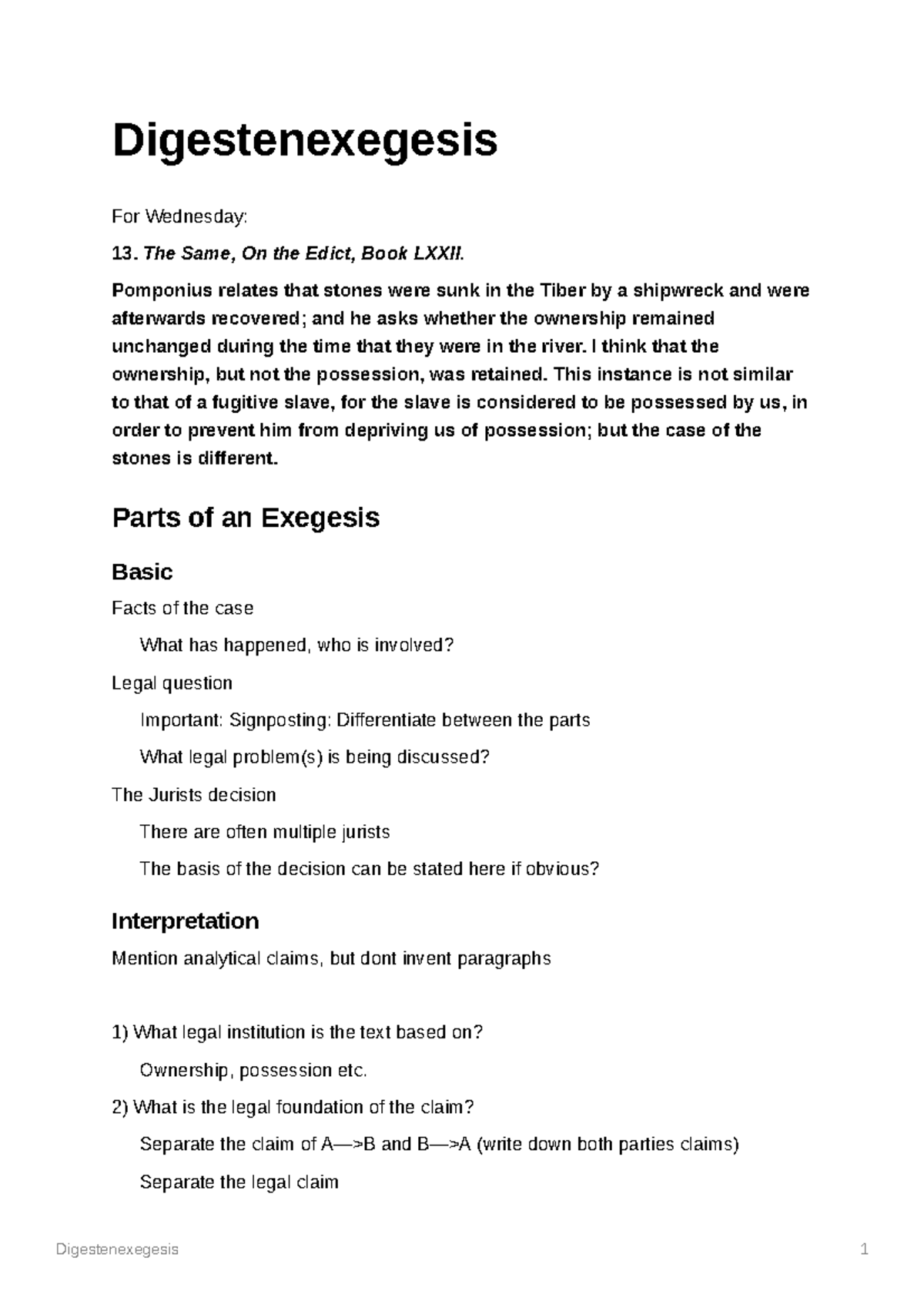 Exegesis examples - Beispiele von Exegesen auf Englisch ...