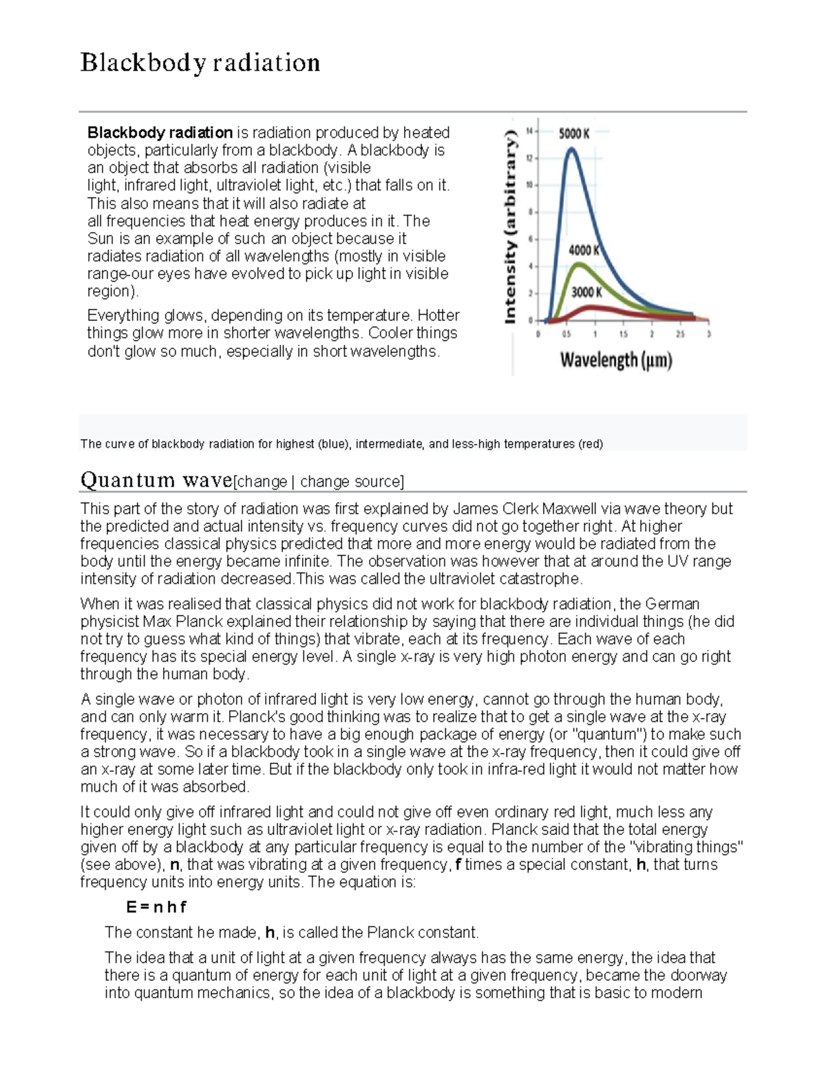 Blackbody radiation - Blackbody radiation Blackbody radiation is ...