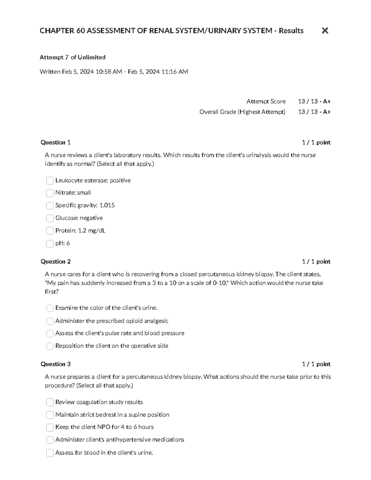 Chapter 60 Assessment OF Renal System: Urinary System - CHAPTER 60 ...