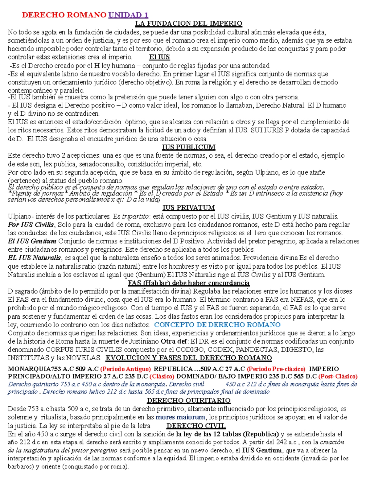1er parcial DR Rezek unidades 1 a 8 - DERECHO ROMANO UNIDAD 1 LA ...