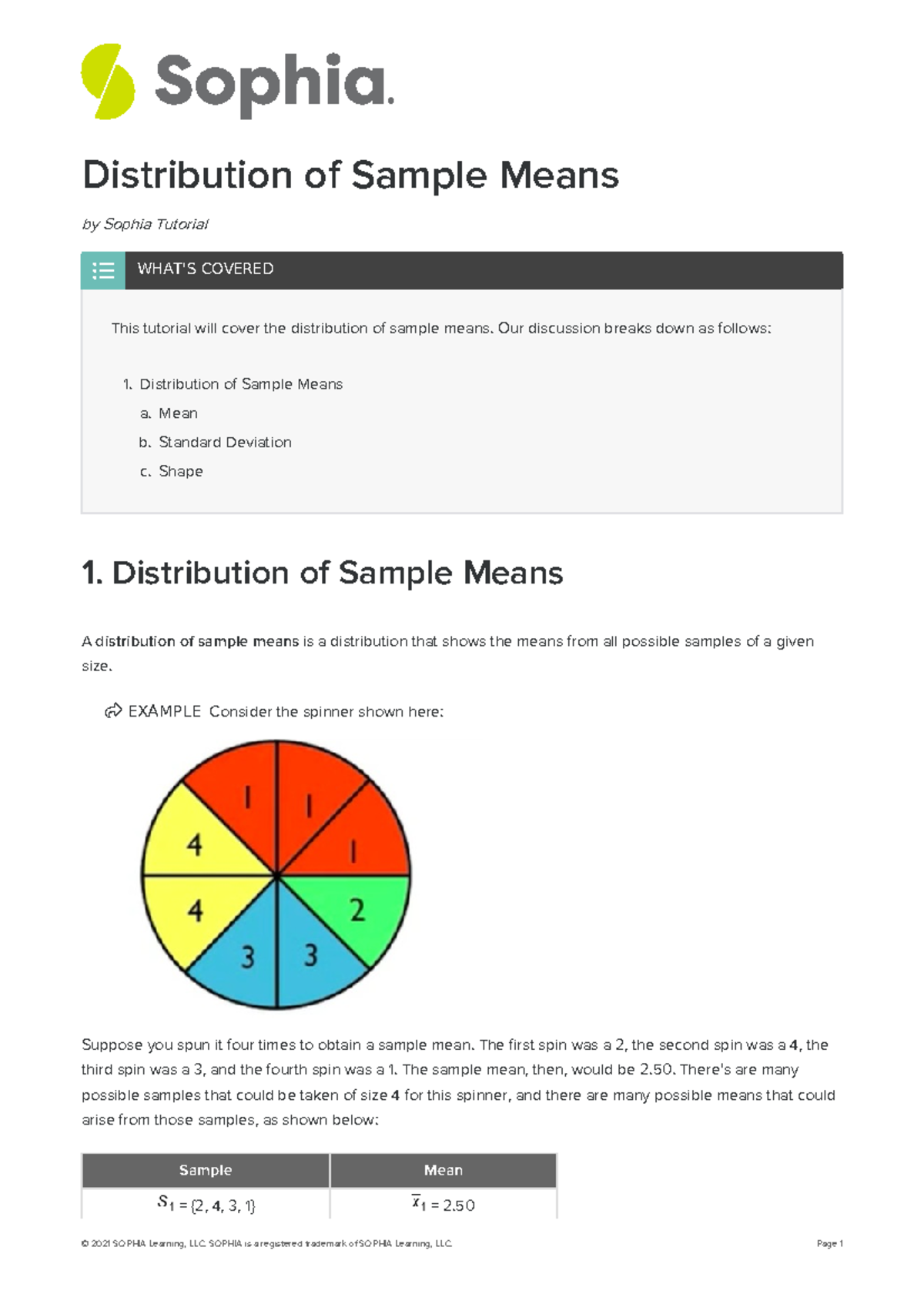 Distribution of sample paper - Distribution of Sample Means by Sophia Tutorial This tutorial ...