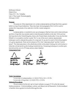 Chem Experiment 7 Lab Report - McKenzie Schmid Partner Name: Natalie ...