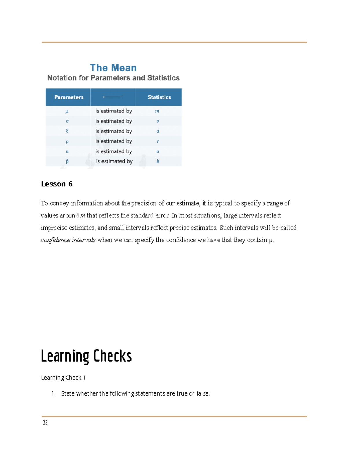 Stats lesson checks - Lesson 6 To convey information about the ...