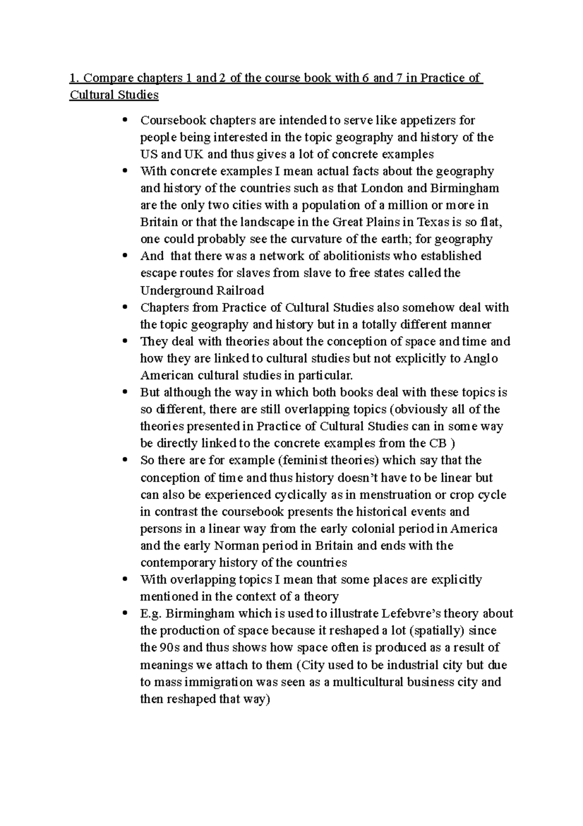 M3 2 Answers Compare Chapters 1 And 2 Of The Course Book With 6 And 7