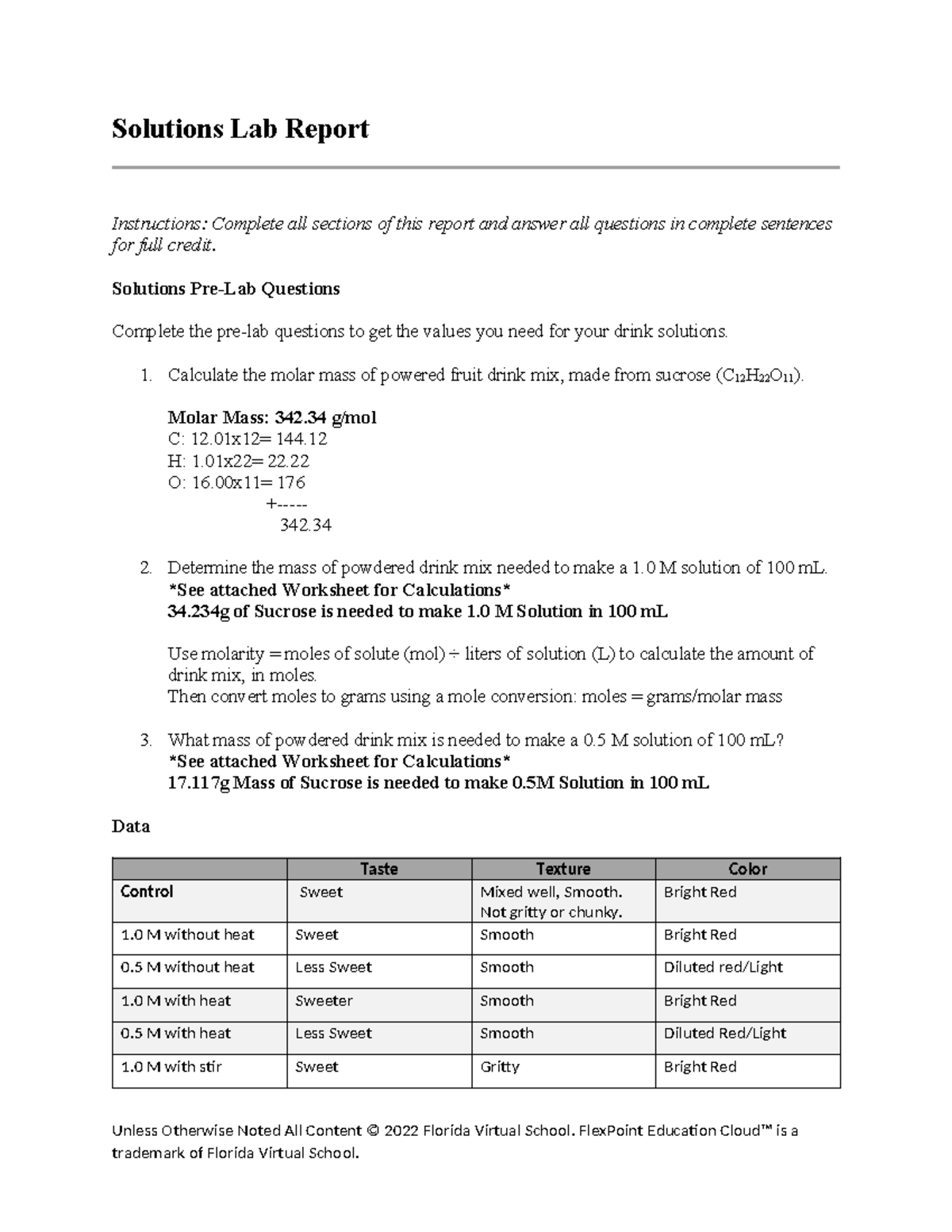 Solutions Lab - Lab report - Solutions Lab Report Instructions ...