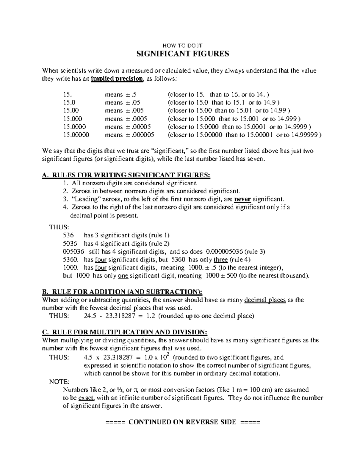 How-Sig F - Significant Figures - HOW TO DO IT SIGNIFICANT FIGURES When ...