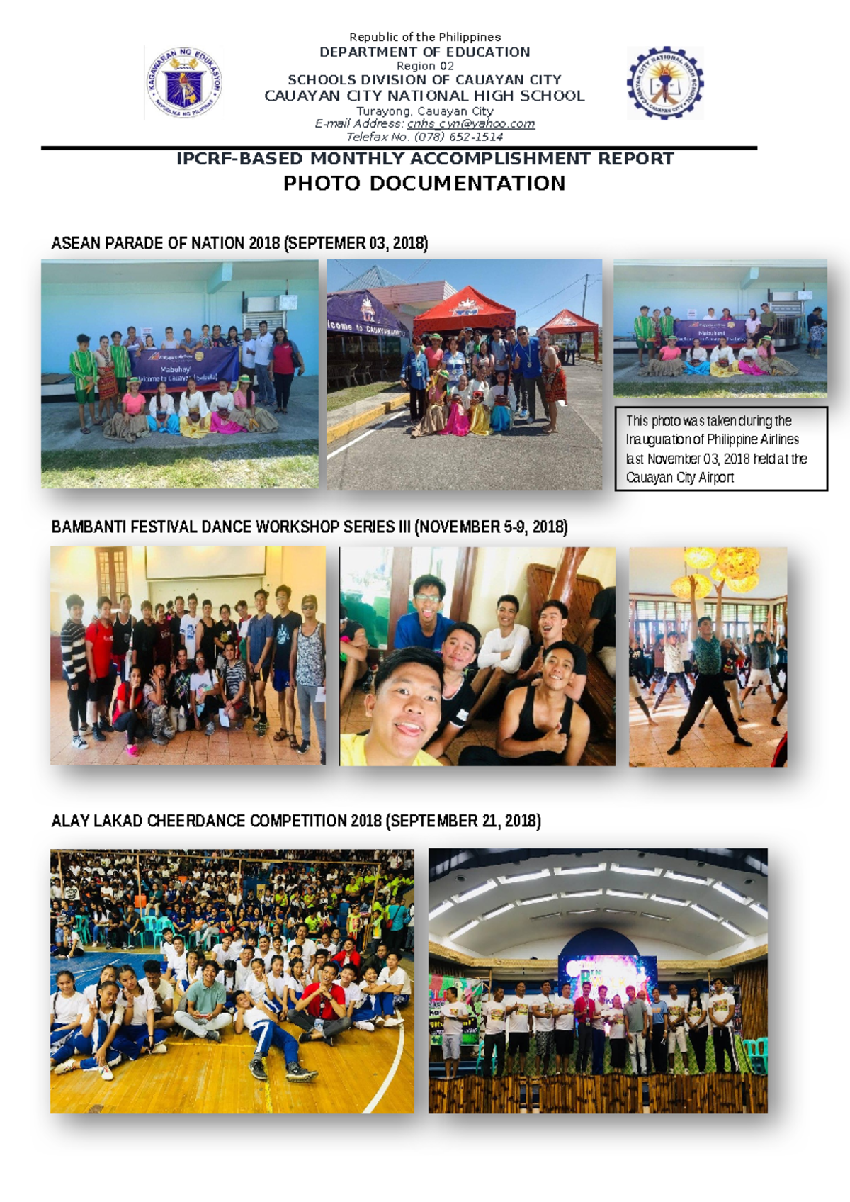 Photo Documentation - September - Republic of the Philippines ...
