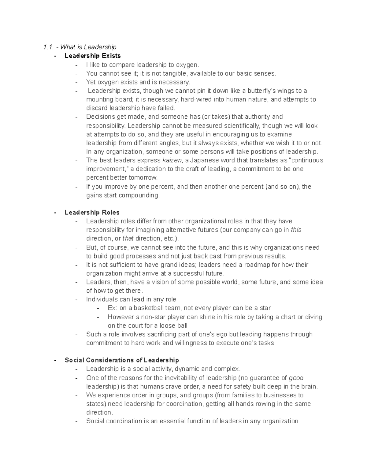 Unit 1 Leadership - unit 1 notes - Studocu