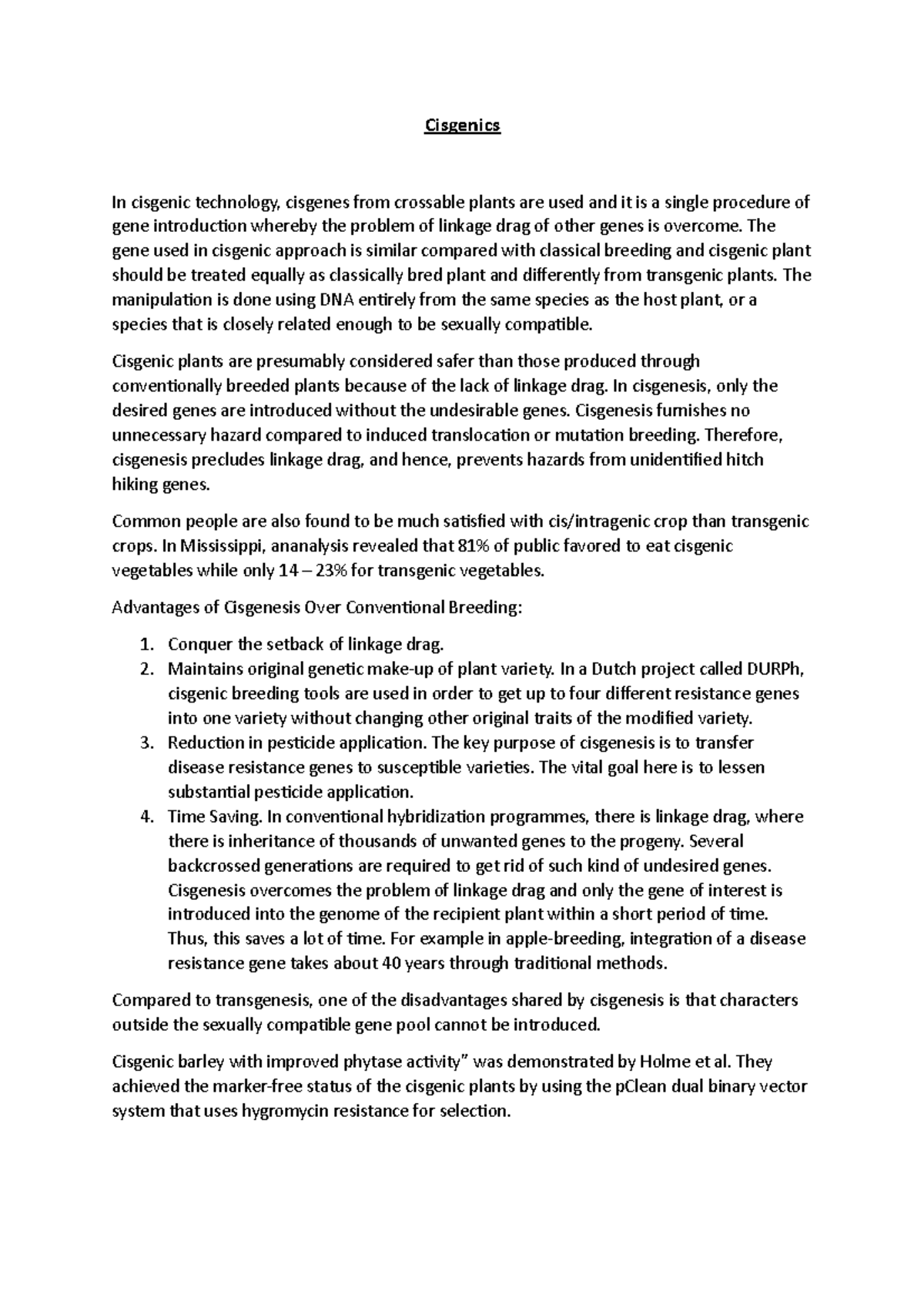 Cisgenics PS4006 - Grade: 1H1 - Cisgenics In cisgenic technology ...